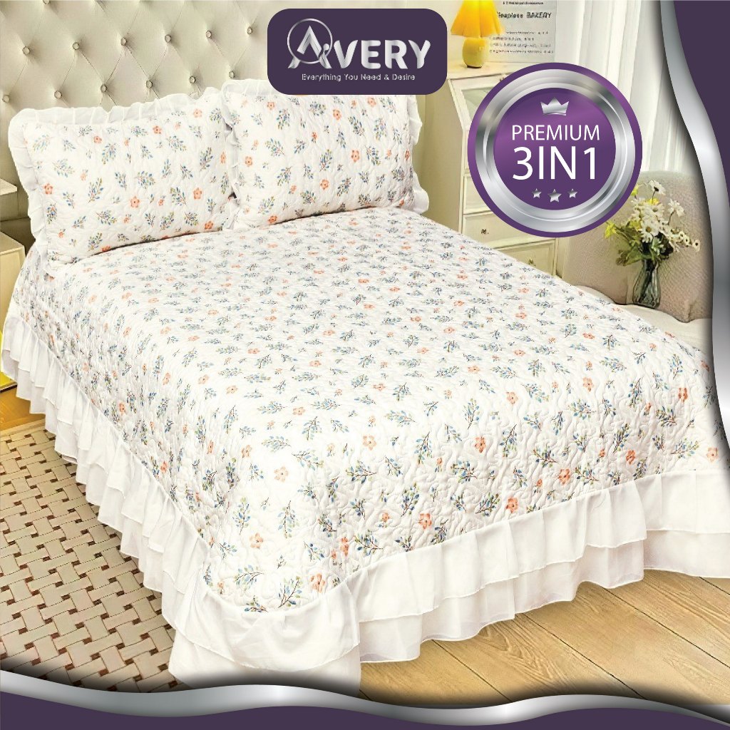 CADAR ROPOL PATCHWORK SET (3IN1) EXCLUSIVE BEDSHEET CADAR QUEEN KING ...