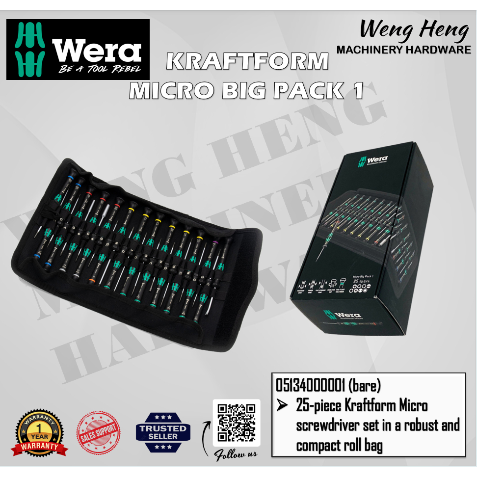 Wera Kraftform Micro Big Pack 1 Precision Screwdriver Set - 05134000001 ...