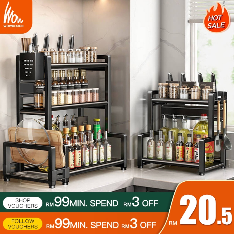 Kitchen Spice Rack Kitchen Rak Dapur Rak Rempah Stainless Steel ...