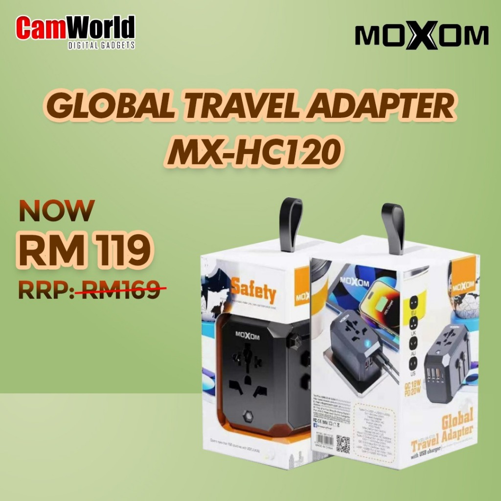 MOXOM Global Travel Adapter (MX-HC120) | Shopee Malaysia