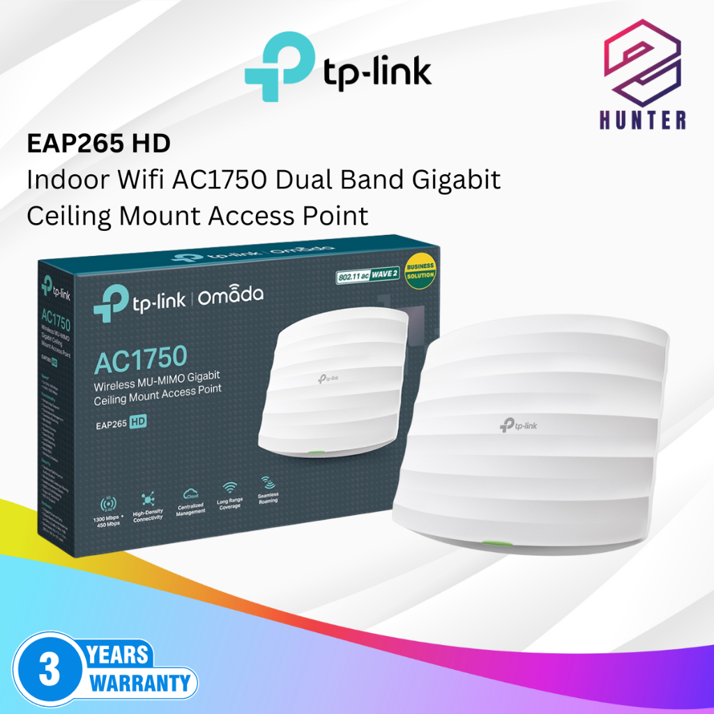 TP-Link SMB EAP265 HD Indoor Wifi AC1750 Dual Band Gigabit Ceiling ...