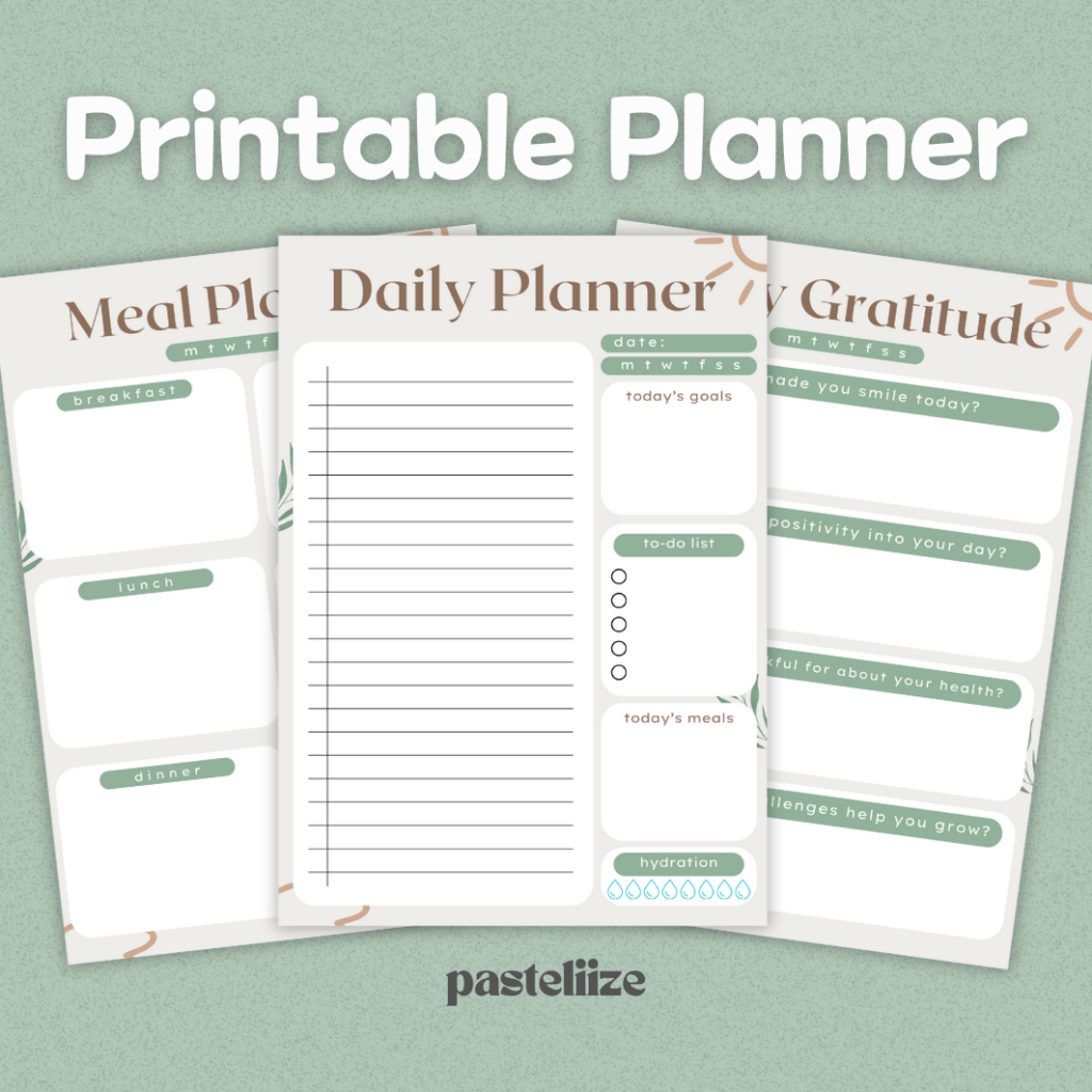 Printable Planner | Digital And Physical Use | Meal Planner | Daily ...