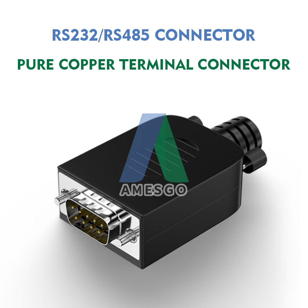 Amesgo RS232 Serial Port Head Solderless RS485 Plug Connector DB9 Pin ...