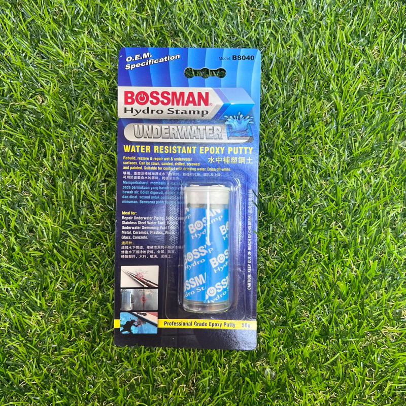 Bossman Hydro Stamp Underwater WATER RESISTANT EPOXY PUTTY 50G | Shopee ...