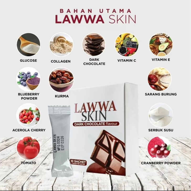 LAWWA SKIN Brightening Booster Supplement with Dark Chocolate Flavour ...