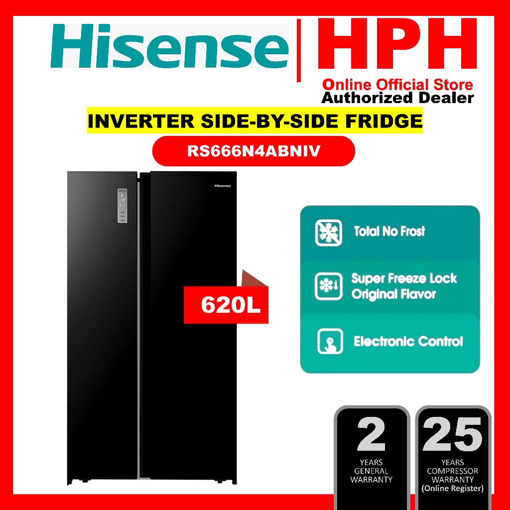 Hisense 620L Inverter Side by Side fRIDGE Refrigerator RS666N4ACNIV RS666N4ABNIV 双开门冰箱 Peti ...