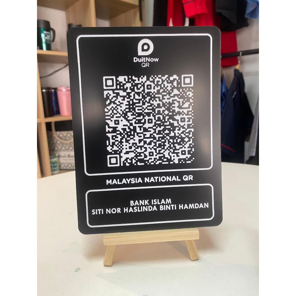 Engrave QR CODE + STAND / MAE PAY SCAN / QR PAY /QR KOD Ewallet ...
