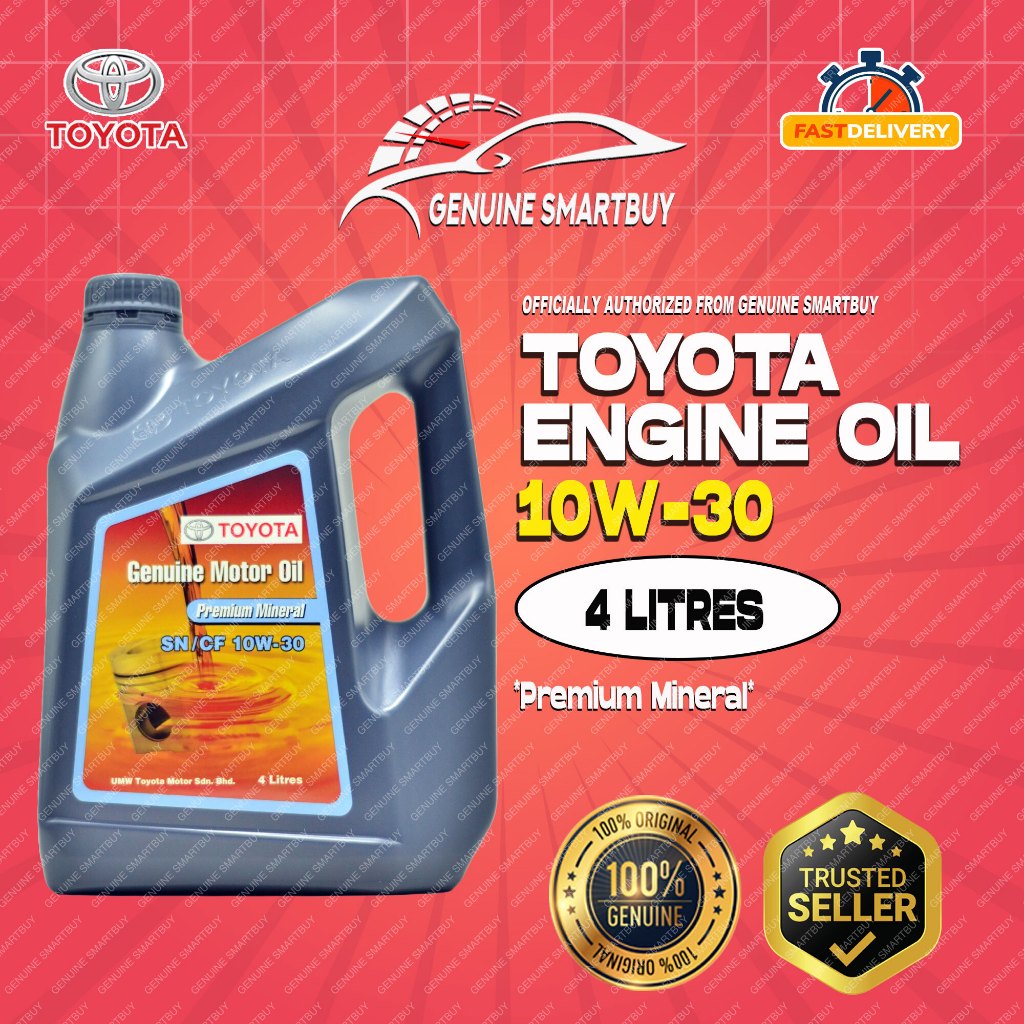 Toyota Engine Oil 10w30 Minyak Hitam Kereta Vios Alphard Avanza ...