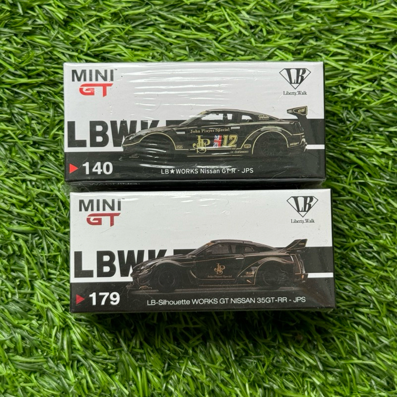 Mini GT JPS Nissan GTR35 R35 No.140 & No 175 LBWK LB Works Inno Tarmac ...
