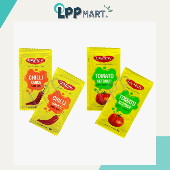 [50pcs] LONGSON Chili Sauce Sachet / Tomato Sauce Sachet/ Cili Sos ...