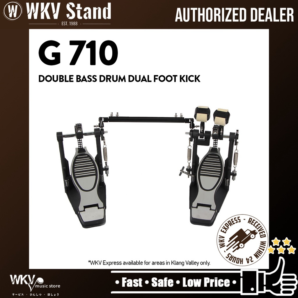 WKV Stand G710 Double Pedal Double Bass Drum Dual Foot Kick Double ...