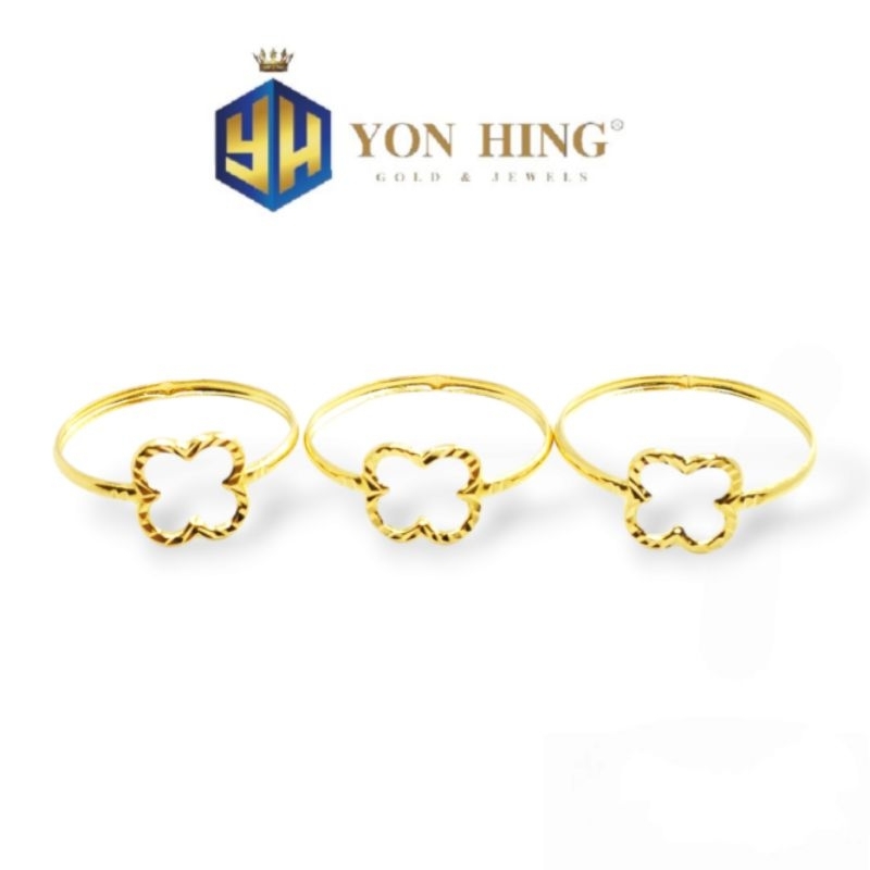 Cincin Clover/Daun Semanggi Bajet Emas 916 Yon Hing | Shopee Malaysia