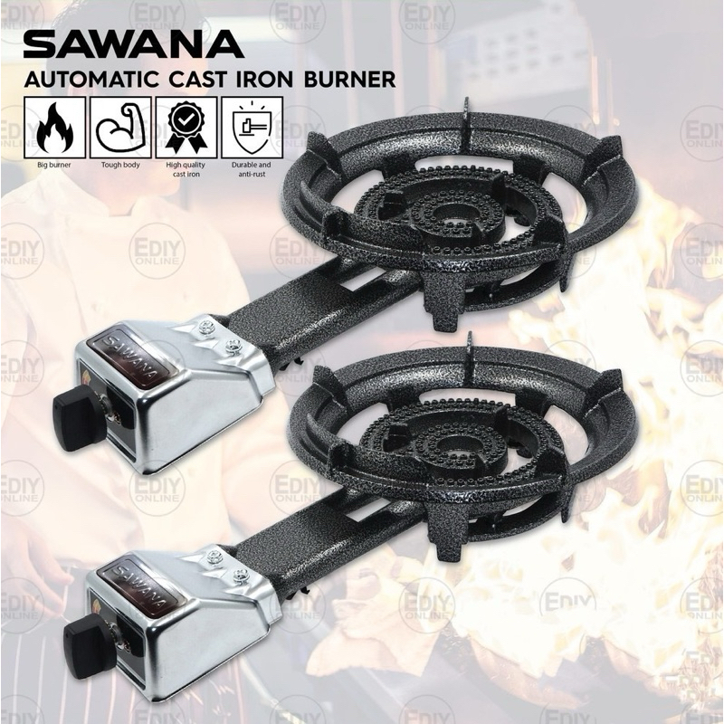 SAWANA Cast Iron Burner Dapur Hijau Gas Stove Cooker Auto Automatic Low ...