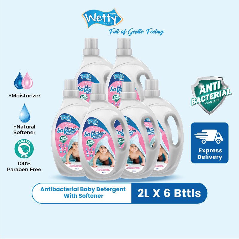 Antibacterial Laundry Baby Detergent With Softener (2L x 6 Bottles) | Shopee Malaysia