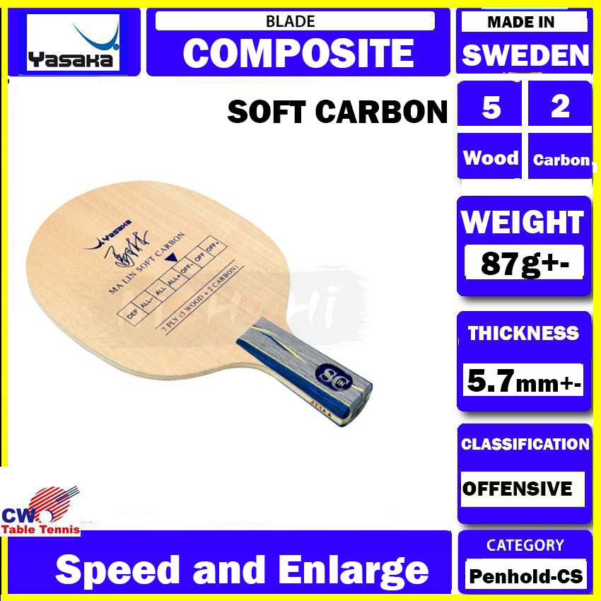 YASAKA - MA LIN SOFT CARBON - TABLE TENNIS BLADE PING PONG KAYU ...