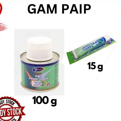 PVC UPVC PIPE SOLVENT CEMENT GLUE GAM 100g 15g | Shopee Malaysia