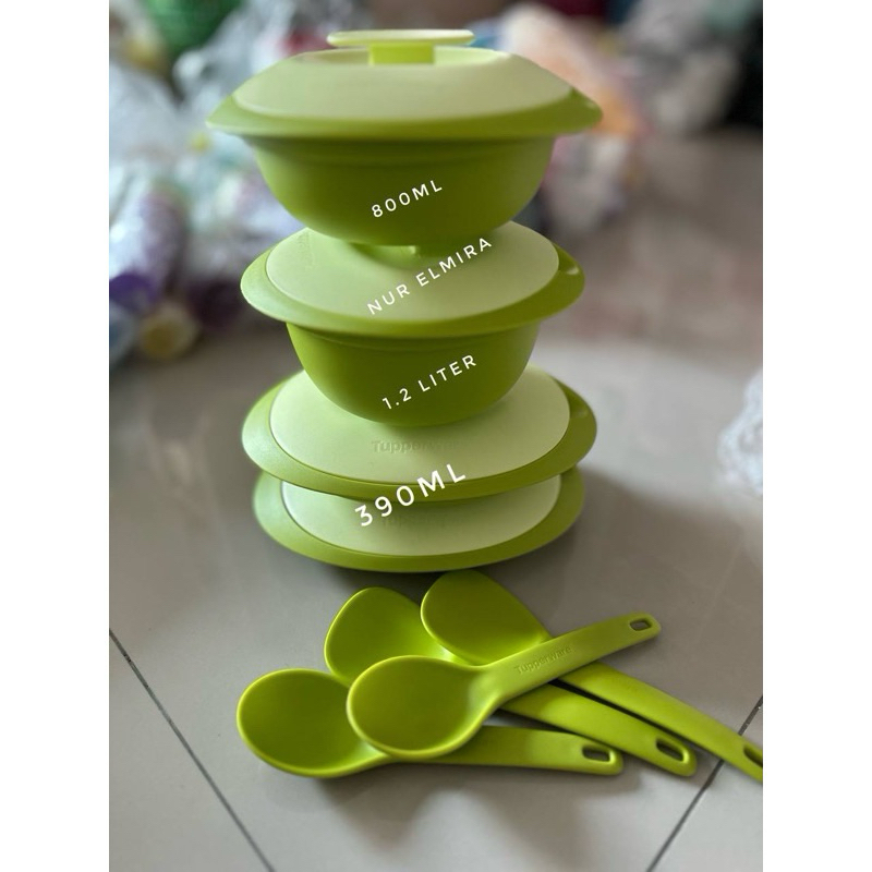 tupperware petite blossom green (1 set) | Shopee Malaysia