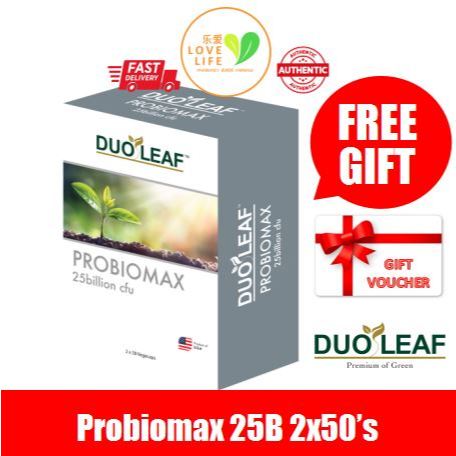 Exp11/25 Duoleaf Probiomax 25B 2x50's FREE GIFT+FREE DELIVERY | Shopee ...