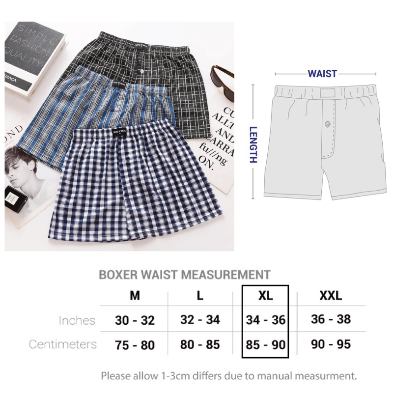 GILDAN x UOKIN Comfort Breathable Boxer Underwear Men Brief Trunk Front ...