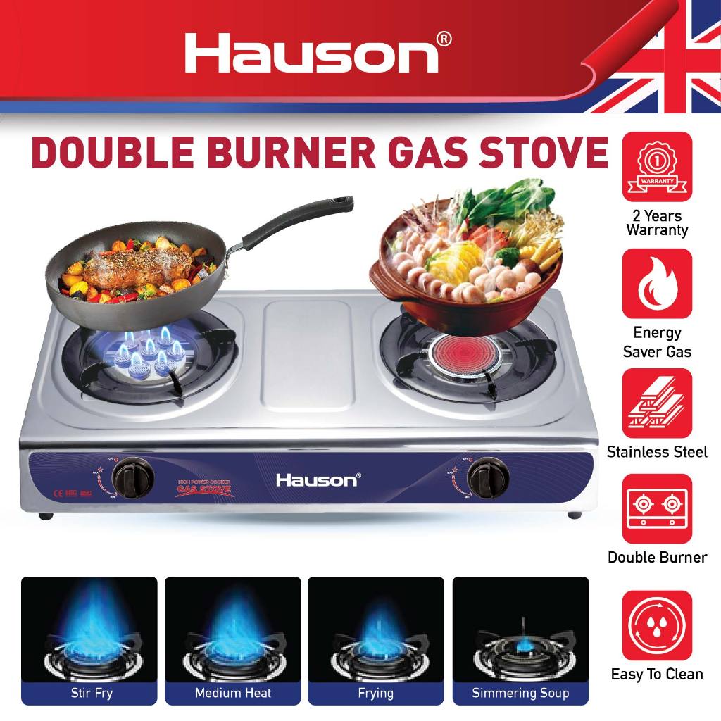HAUSON Double Burner Gas Cooker Stove Dual Gas Stove Cooktop Dapur Gas ...
