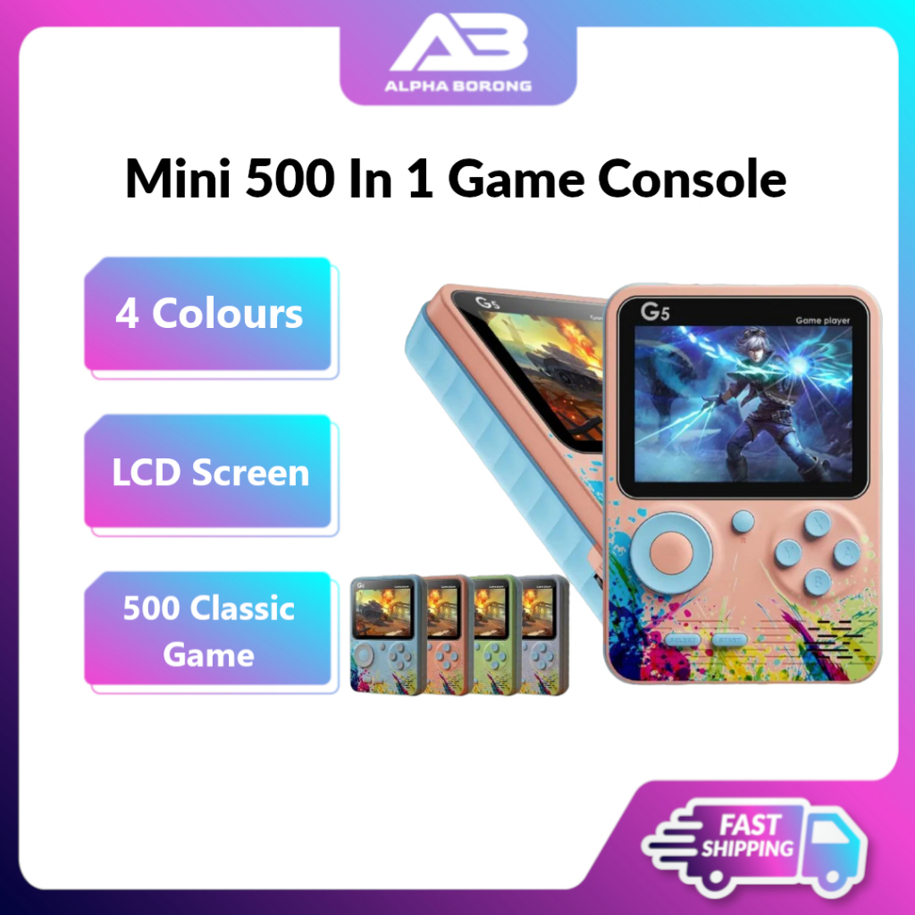 Alpha Borong Mini 500 in 1 Game Console Retro FC Handheld Gameboy Mini ...