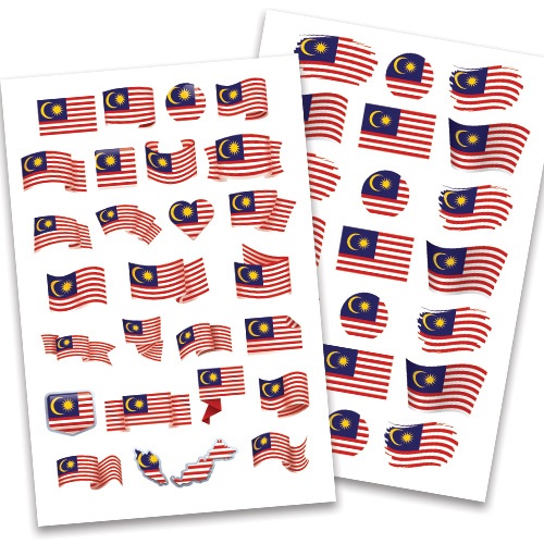Sticker Bendera Malaysia, Sticker Merdeka Comel, Sticker Pipi | Shopee ...