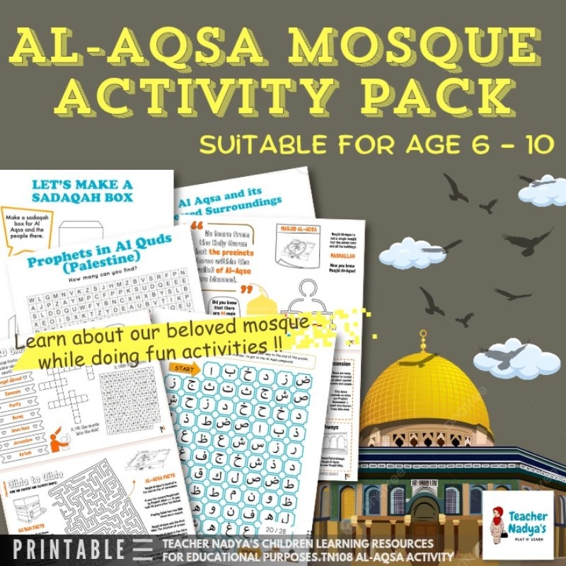 [ PRINTABLE / PDF ] Al Aqsa Mosque Activity Pack For Kindergarteners | TN108 Masjid Al Aqsa ...