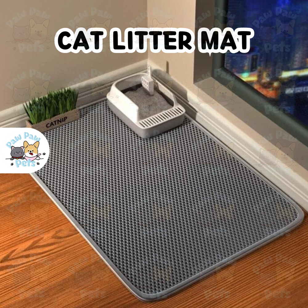 Cat Litter Mat Carpet Waterproof & Double-Layer Cat Litter Trapping Mat ...
