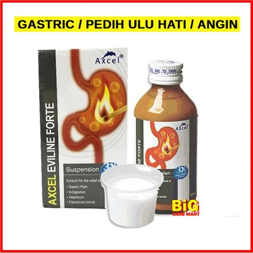 AXCEL EVILINE FORTE GASTRIK / PEDIH ULU HATI / GERD / SEBU ANGIN 120ML ...