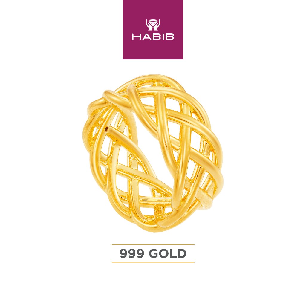 HABIB 999/24K Yellow Gold Ring WWGR1830524 | Shopee Malaysia