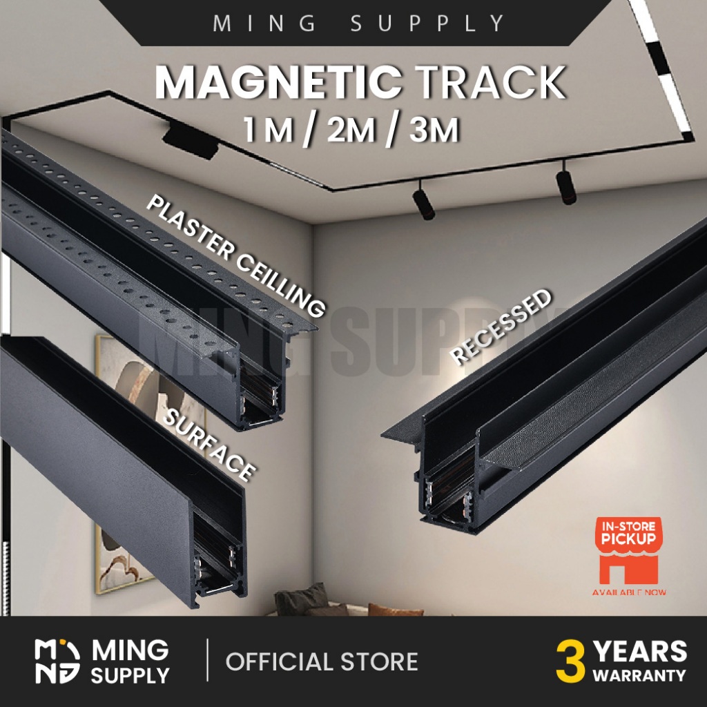 [In Store Pick-Up] MS LED Magnetic Track Light Bar 1m 2m 3m Recessed ...