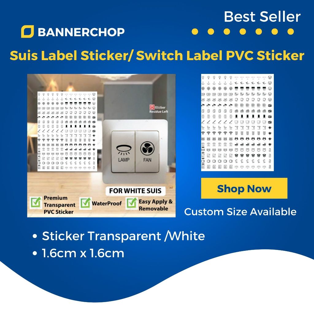 Suis Label Sticker/ Switch Label PVC Sticker / Sticker Suis / Sticker ...