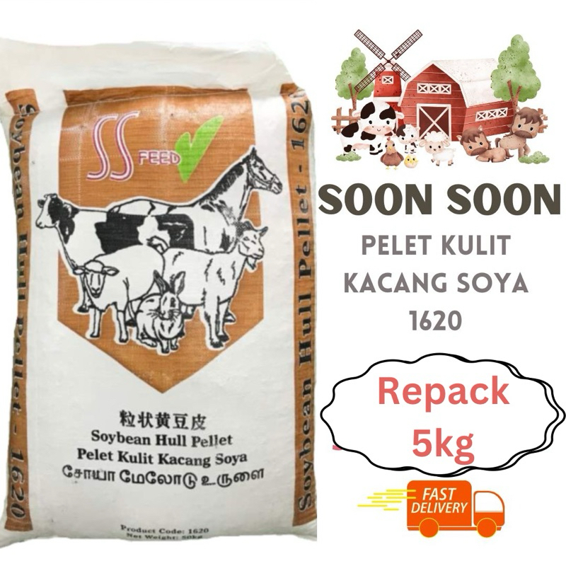 [Repack] 5kg Soon Soon 1620 Pelet Kulit Kacang Soya | Soybean Hull ...