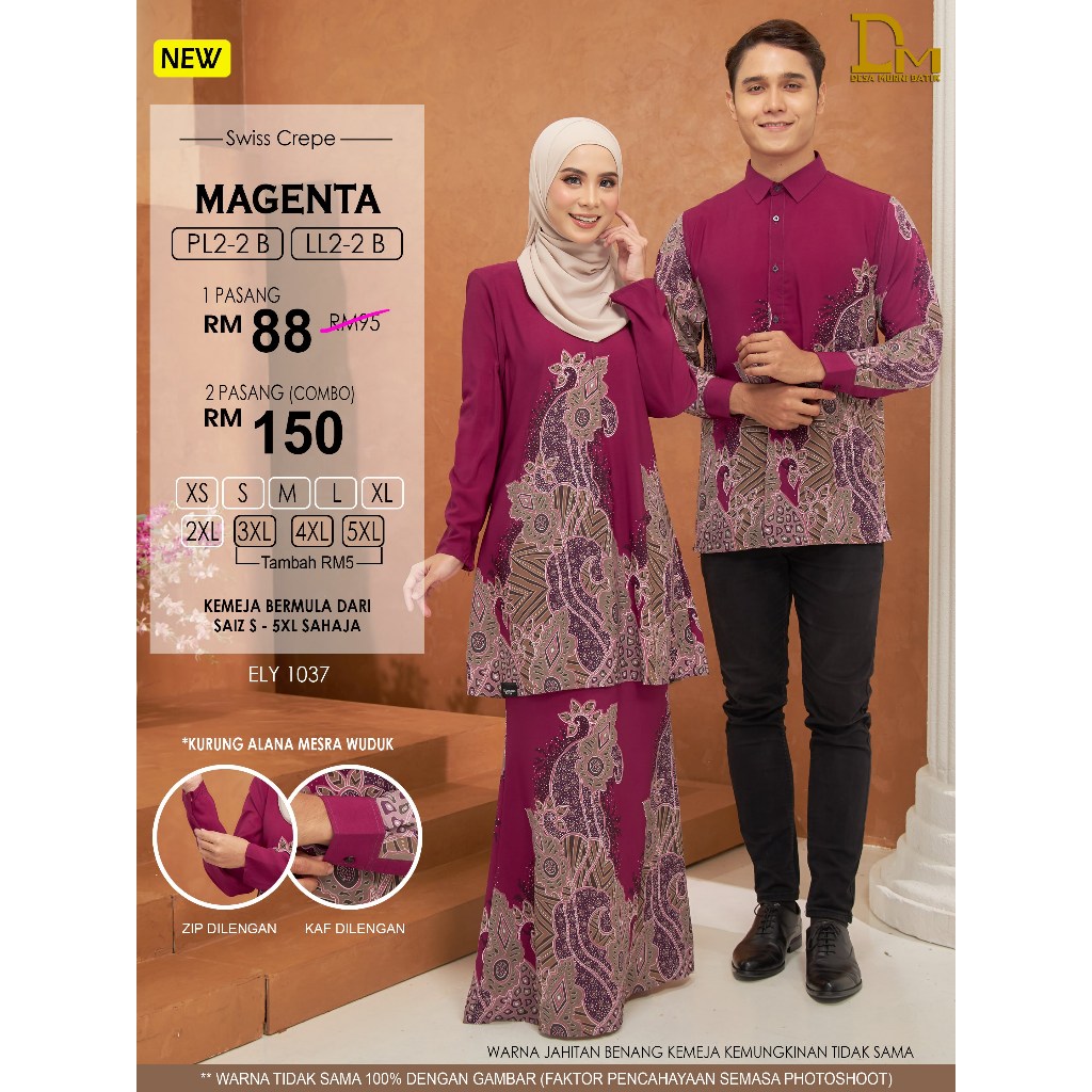 DESA MURNI BATIK-KURUNG ALANA & KEMEJA BATIK DM-CREPE-READY STOCK-XS ...