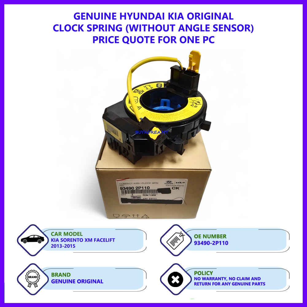 Kia Sorento XM Facelift 2013-2015 Genuine Hyundai Mobis Steering Clock ...
