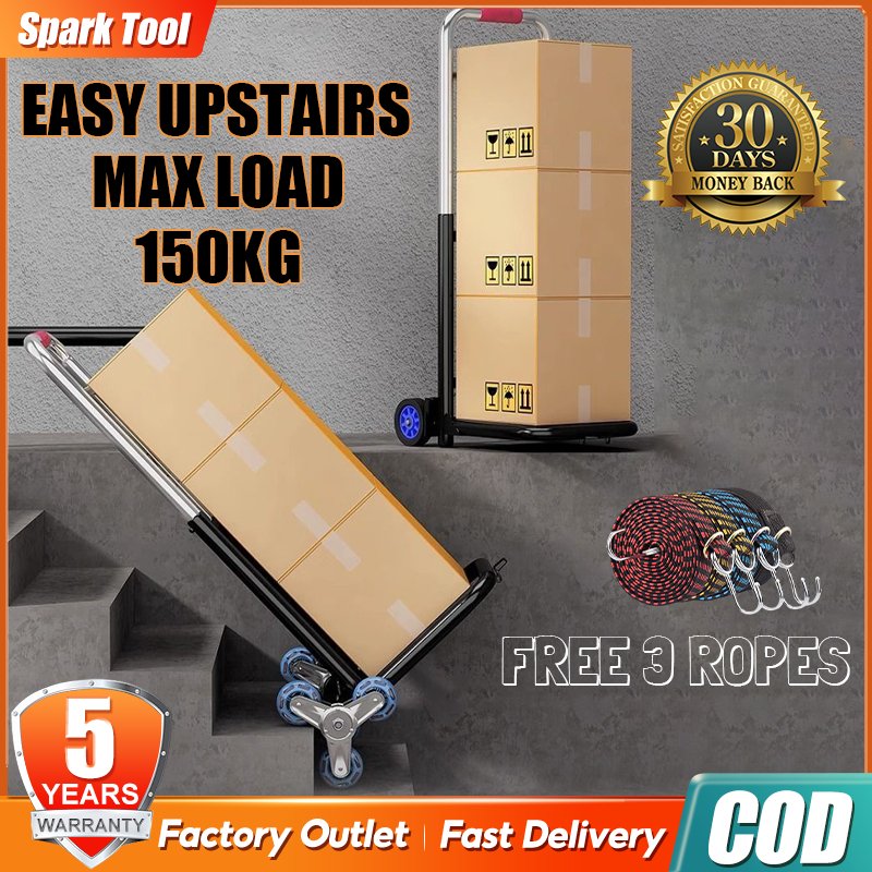 Trolley Foldable Hand Truck Hand Pulled Cart Climb Stairs Troli 150kg ...