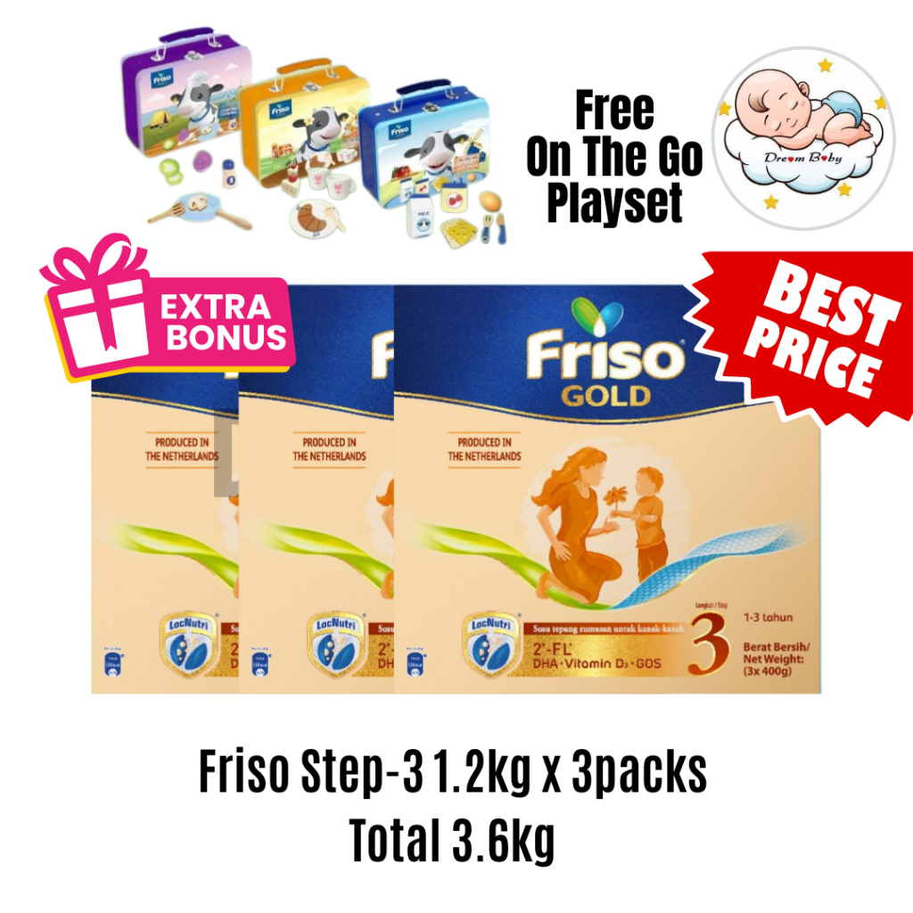 Friso Gold Step-3 (1.2kg x 3) [3.6kg] [Newest Stock] | Shopee Malaysia