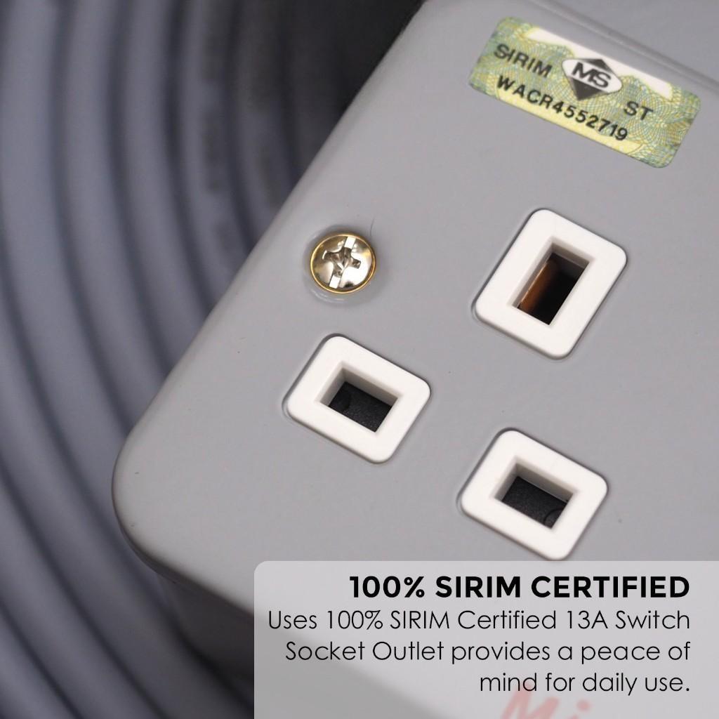 (SIRIM) Metal Clad Socket Extension Heavy Duty Extension Plug Heavy ...