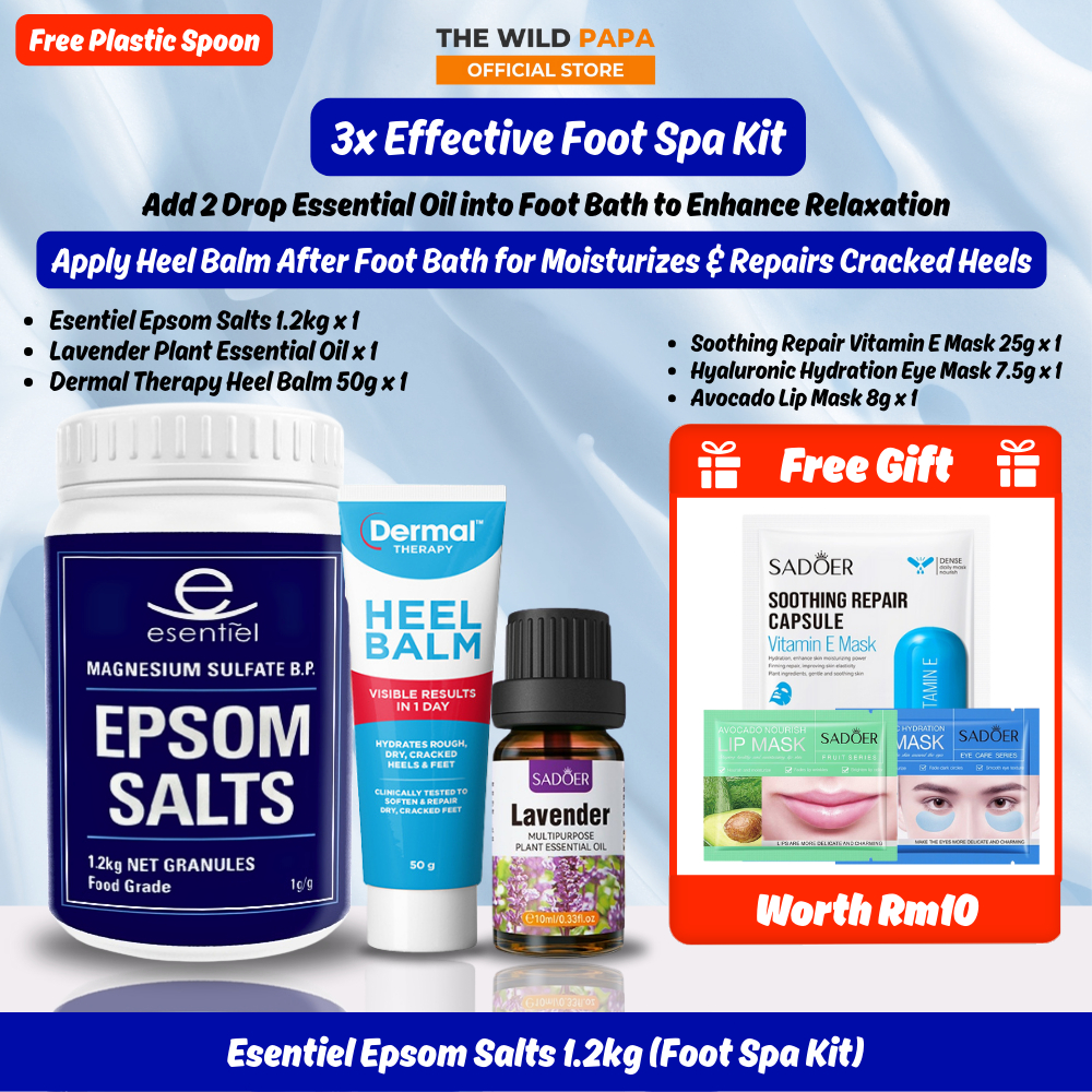 Esentiel Epsom Salts (Magnesium Sulfate) 375g/1.2kg Food Grade Epsom ...