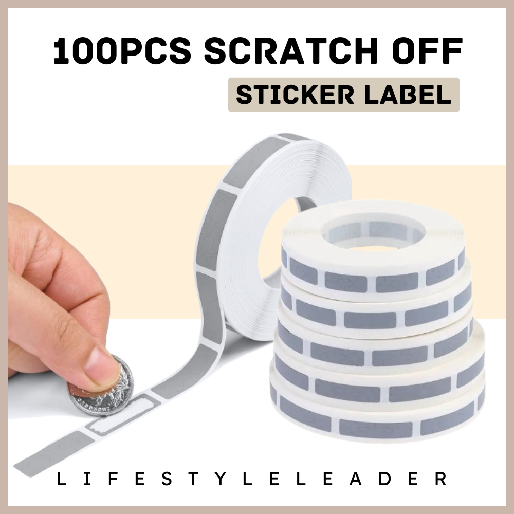 100Pcs Scratch Off Label Silver Rectangle Adhesive Scratch Off Sticker ...