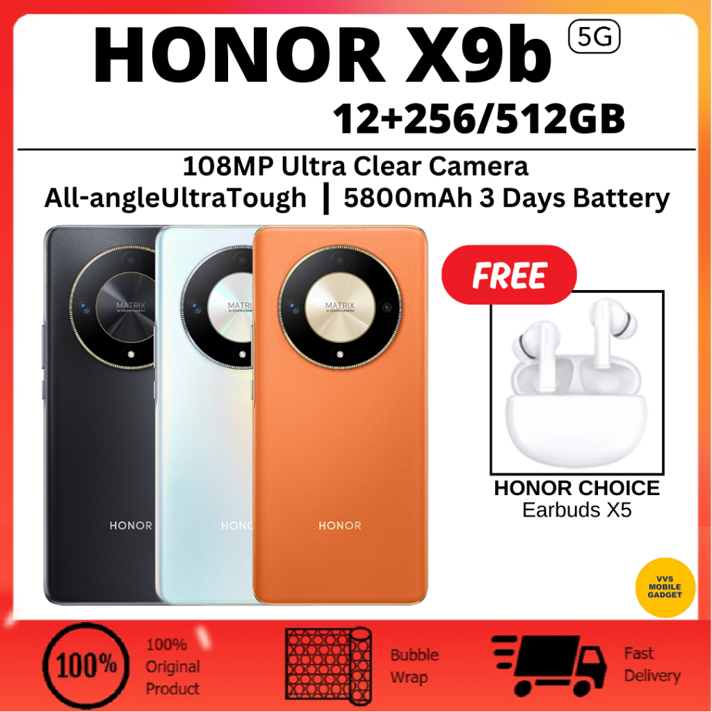 HONOR X9b 5G Smartphone 🎁 [20(12+8GB)+256/512GB]│All-angleUltraTough│5800mAh 3 Days Battery ...
