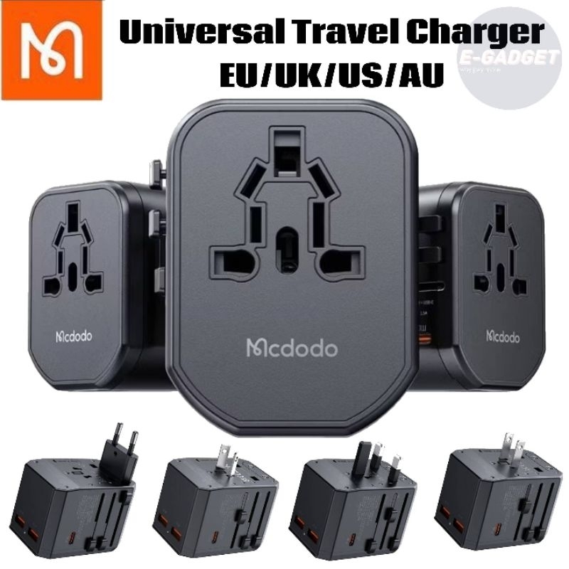 MCDODO UNIVERSAL TRAVEL ADAPTER 33W 20W PD TRAVEL CHARGER ADAPTOR FAST ...