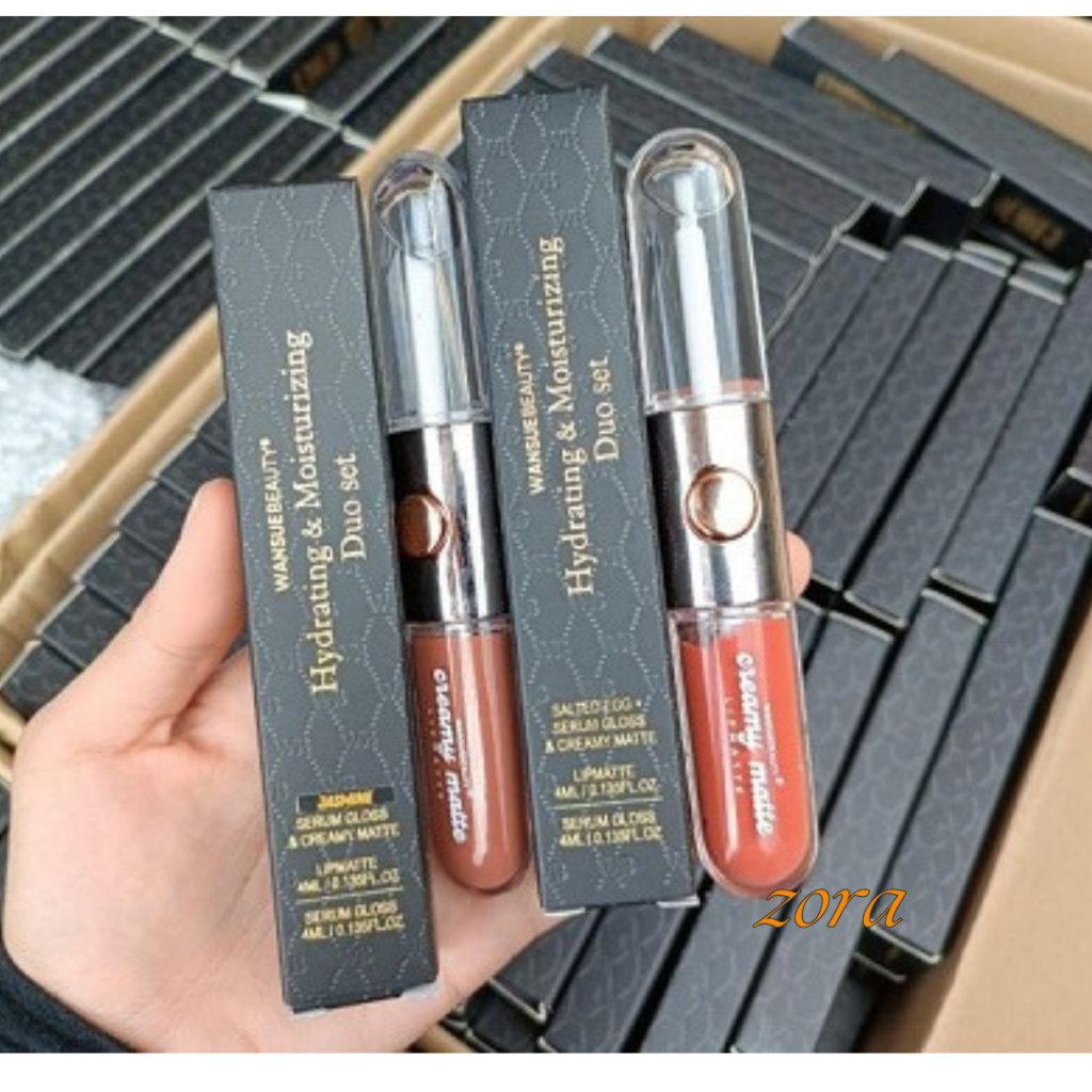 WANSUE BEAUTY DUO SET LIPMATTE (4ml CREAMY MATTE+ 4ml LIPGLOSS ...