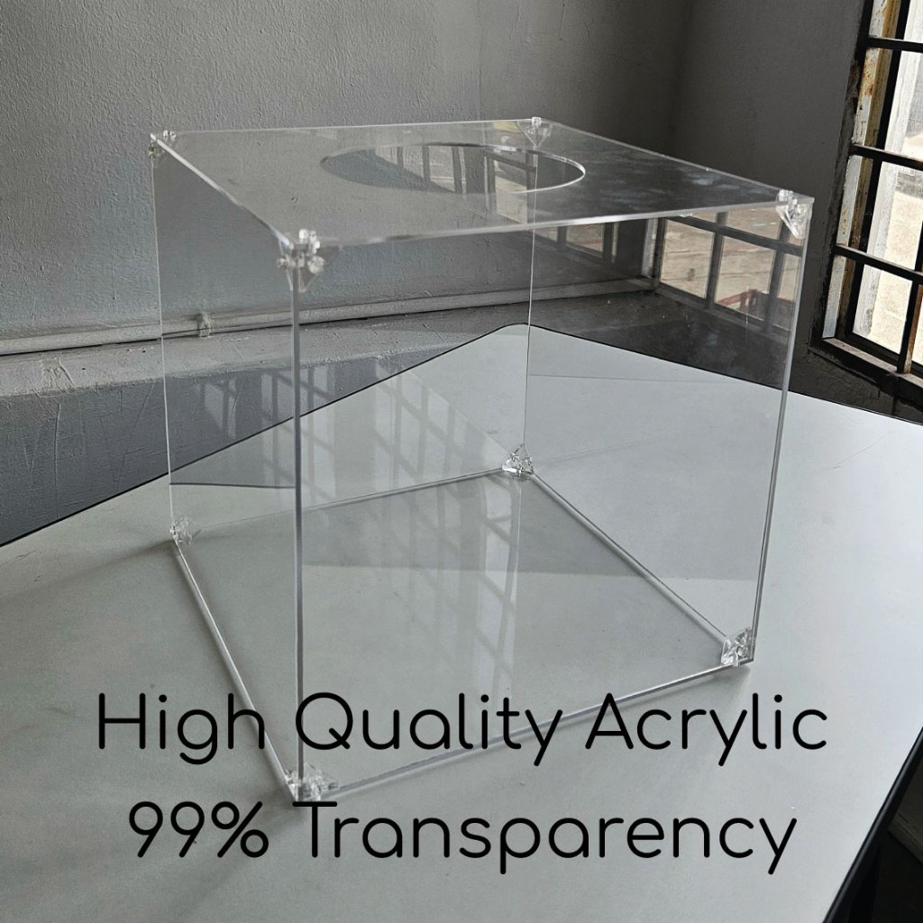 (2025 Upgrade) Lucky Draw Box 20cm / 25cm / 30cm Transparent Voting Box ...