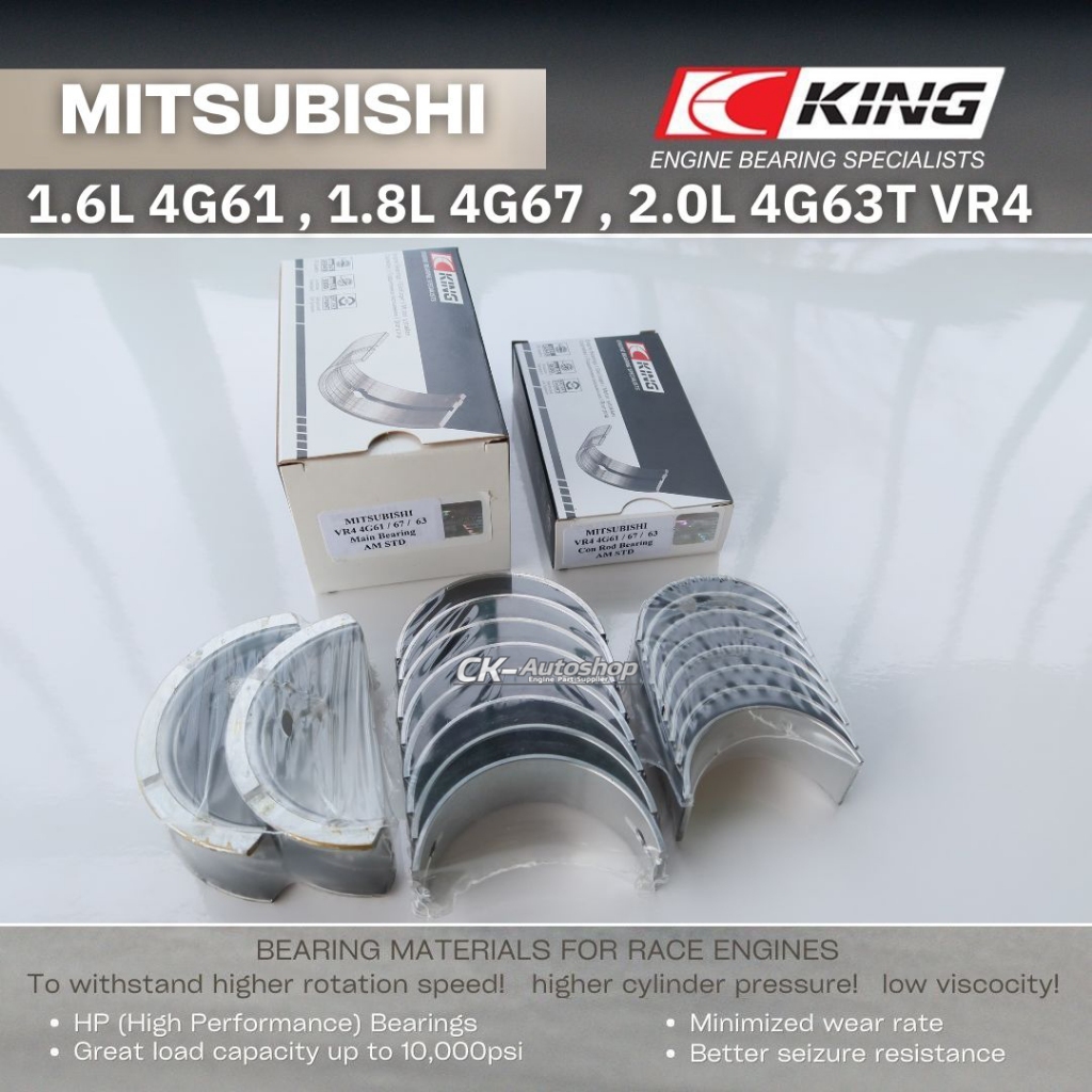KING Bearing MITSUBISHI VR4 4G61 4G67 4G63T DOHC 16V Turbo for Mirage ...