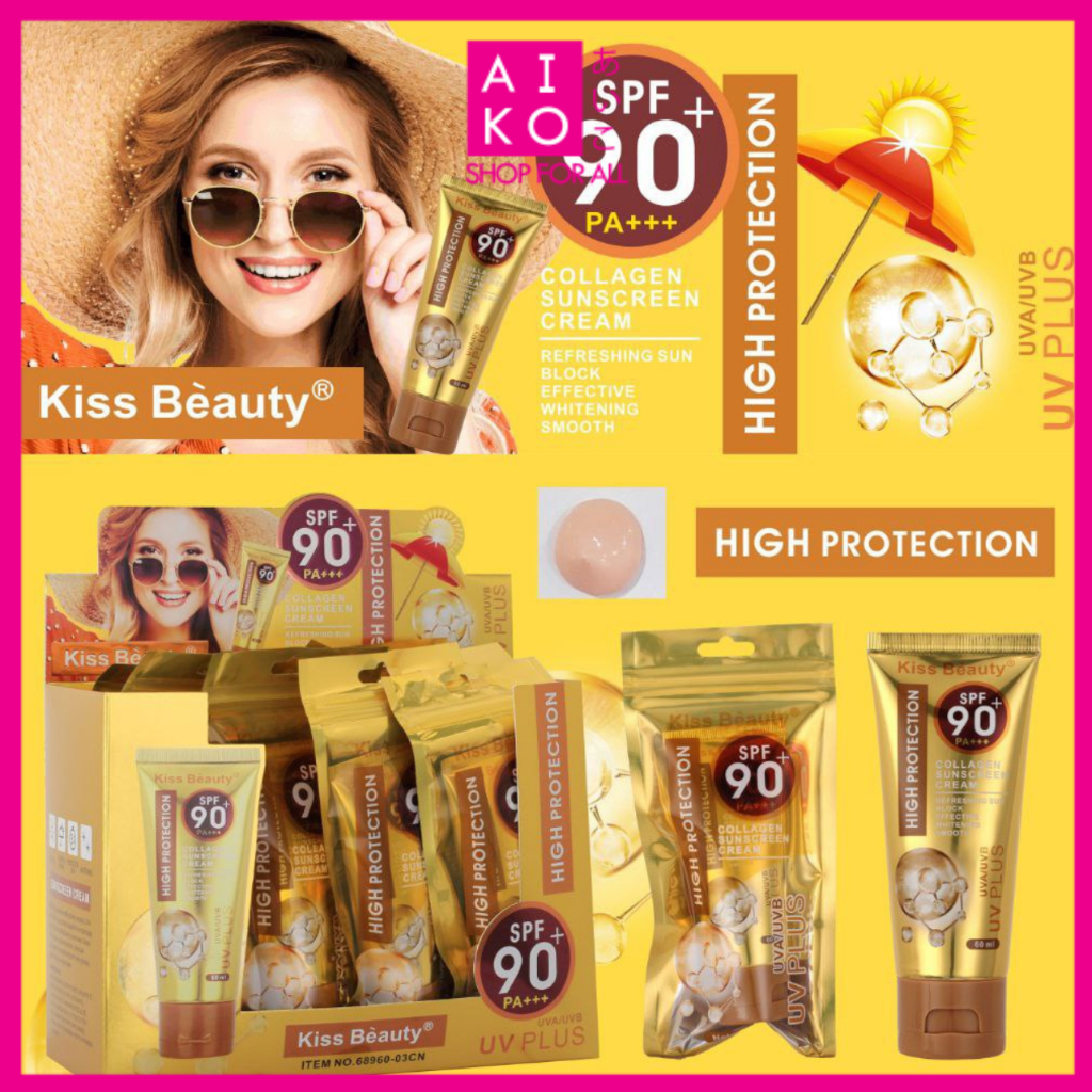 (AIKO)KISS BEAUTY COLLAGEN SPF90+ SUNSCREEN CREAM SUNBLOCK 60ML (68960-03CN) | Shopee Malaysia
