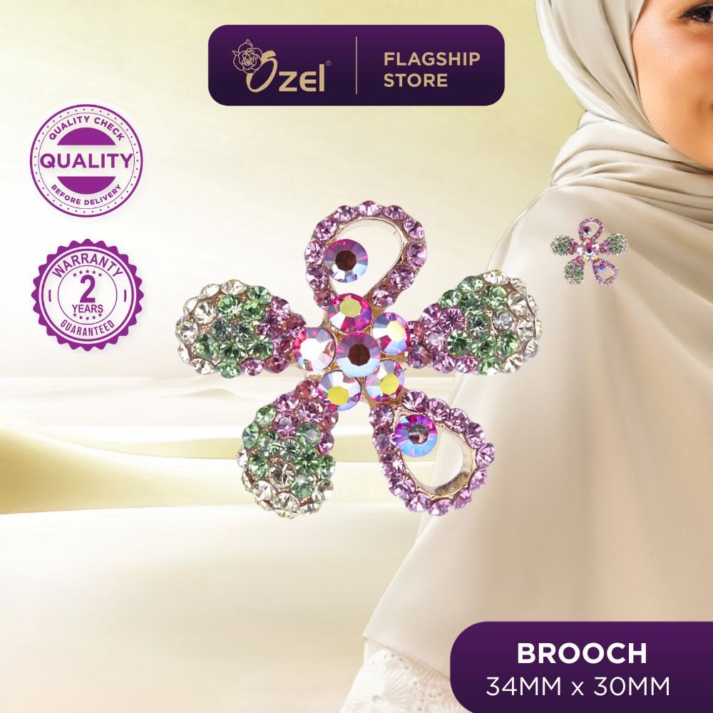 Ozel Flower Brooch B277 Kerongsang & Pin Tudung, Hijab, Songkok, Baju ...
