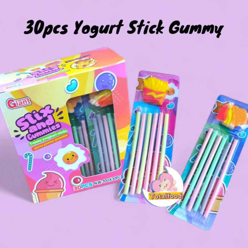 30 Pcs Giant Stix and Gummies Yummy Yogurt Sticks Chewy Gummies HALAL ...