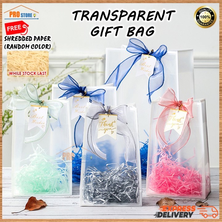Transparent Gift Bag Goodies Bag Hand Carry bag Doorgift Bag Handle ...
