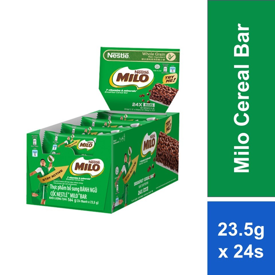 NESTLE Milo Cereal Bar 23.5g x 24s (Halal) | Shopee Malaysia
